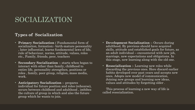 SOCIOLOGY FOR NURSING UNIT 2 SOCIALIZATION | PPTX