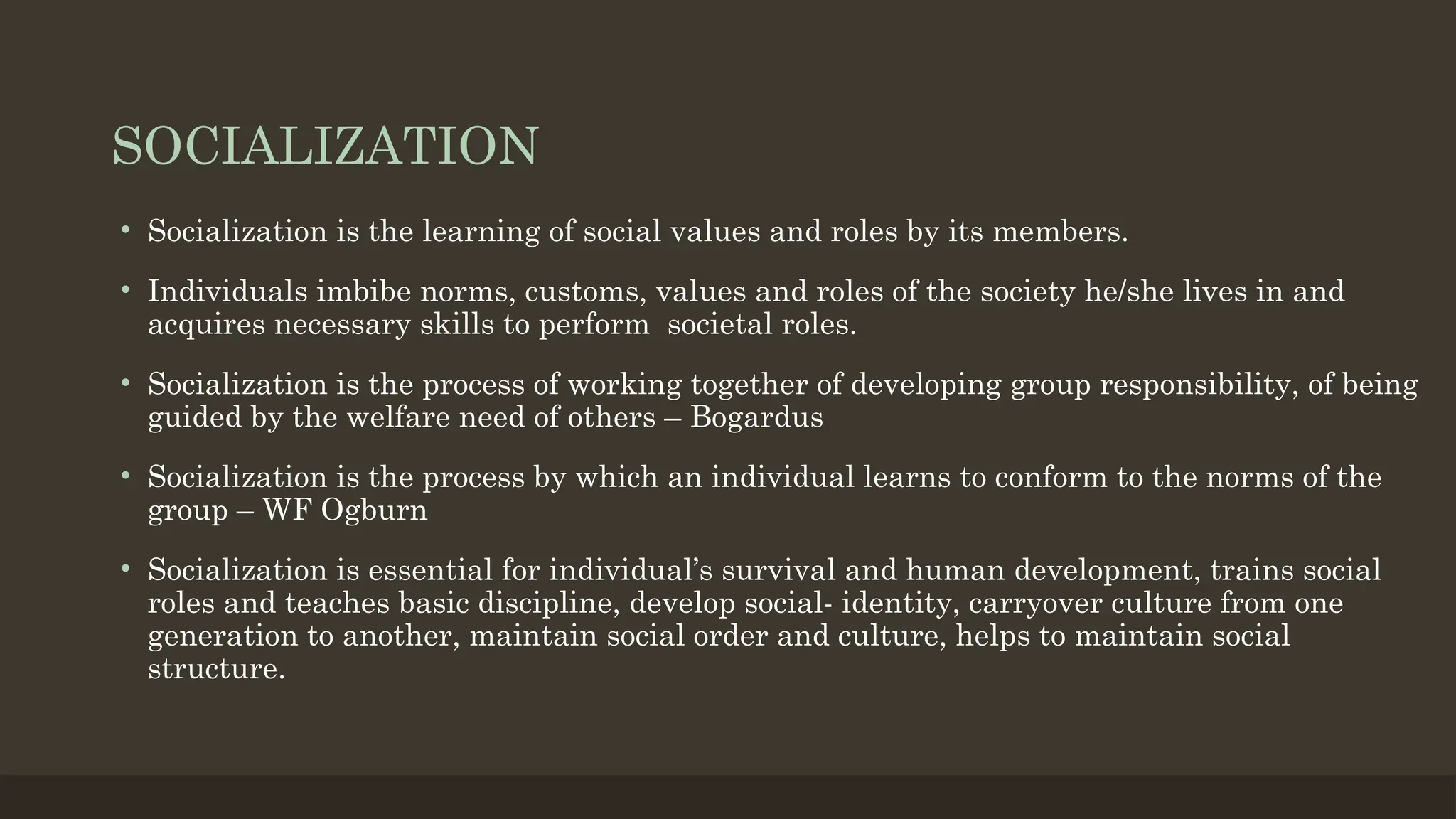 SOCIOLOGY FOR NURSING UNIT 2 SOCIALIZATION | PPT