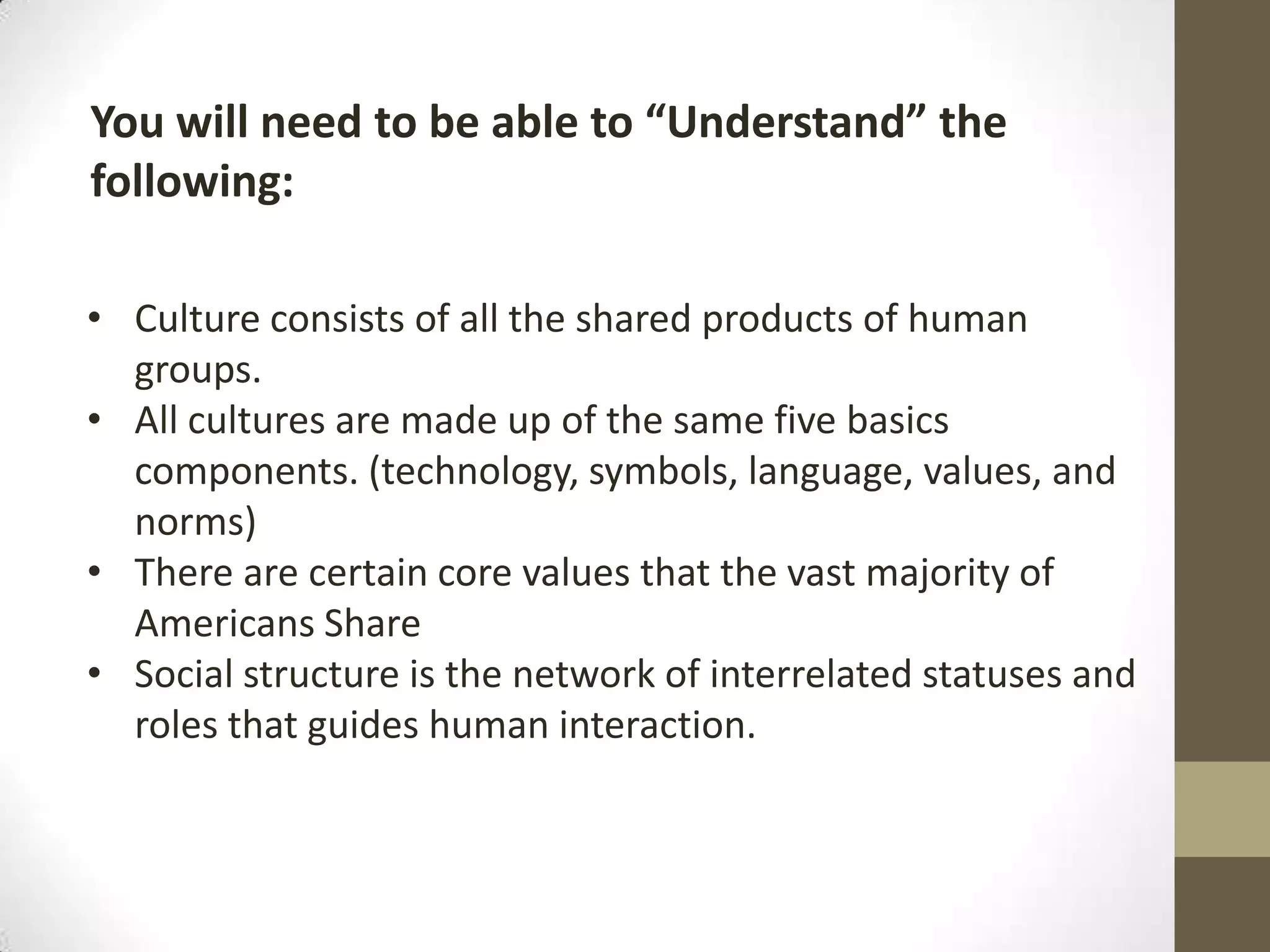 Sociology Unit 2: Culture and Society | PPTX