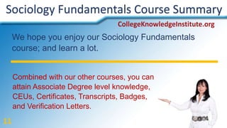 Sociology Fundamentals Course Overview | PPTX