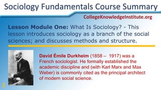 Sociology Fundamentals Course Overview | PPTX