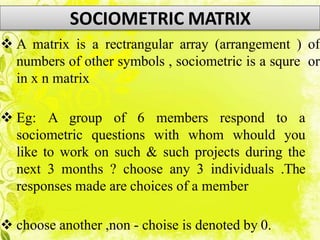 Sociometry and its application in social sciences research | PPTX