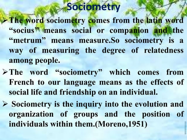 Sociometry and its application in social sciences research | PPTX | Science