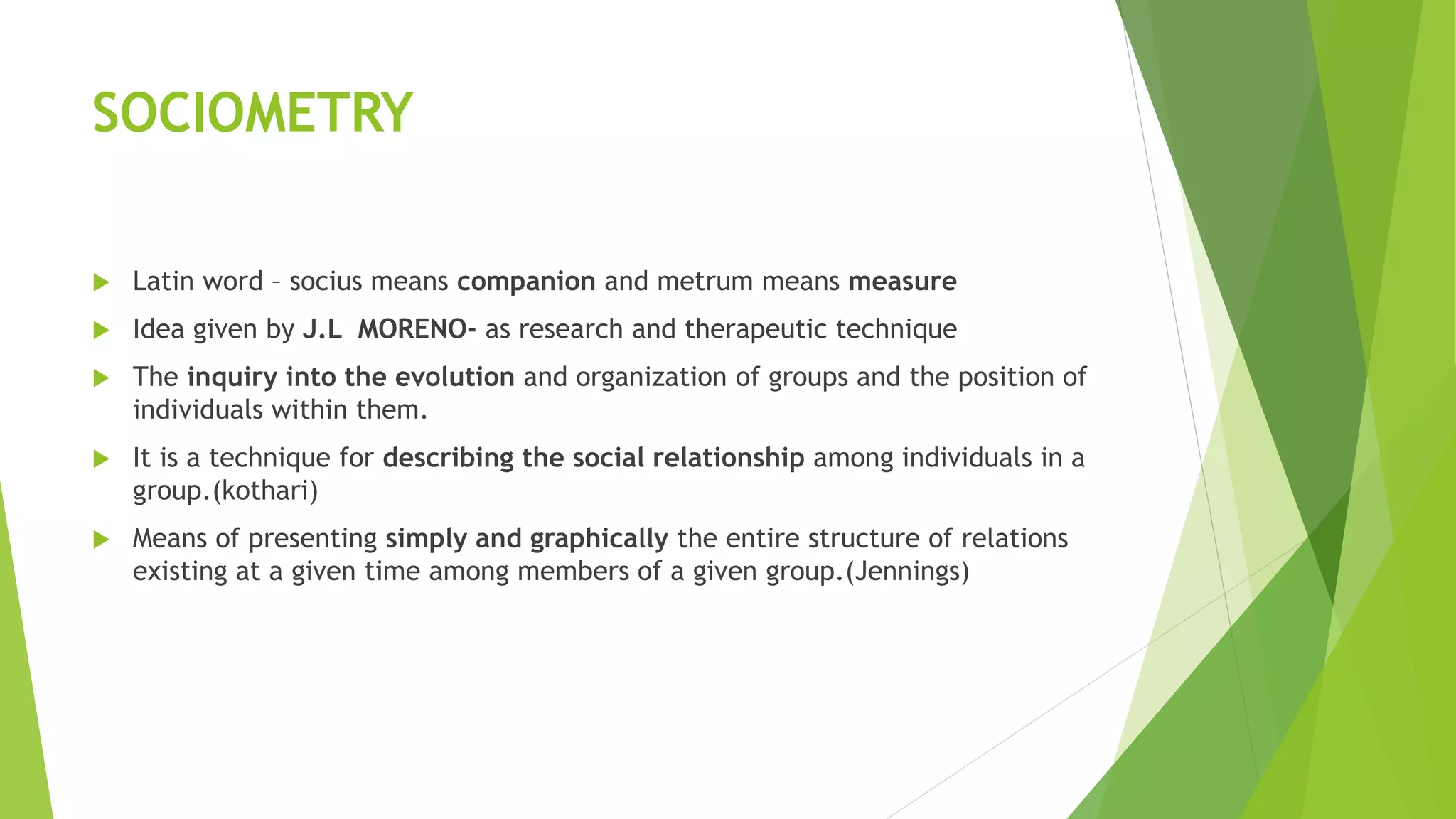 Sociometry techniques | PPTX