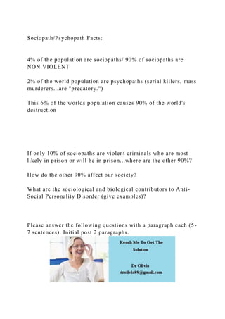 SociopathPsychopath Facts4 of the population are sociopaths.docx ...