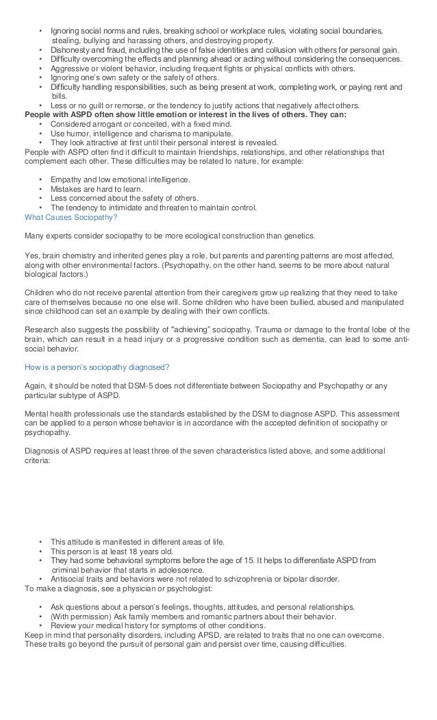 How to Recognize Signs of Sociopathy? Causes, Diagnosis And Treatment | PPT