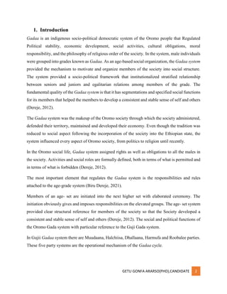 Socio political fuction of Gada sytem.docx | Religion & Spirituality