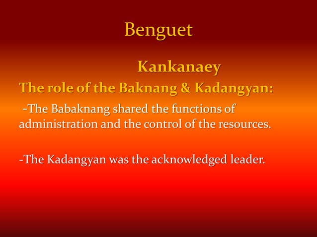 Socio political structure (Bontoc and Benguet) | PPTX