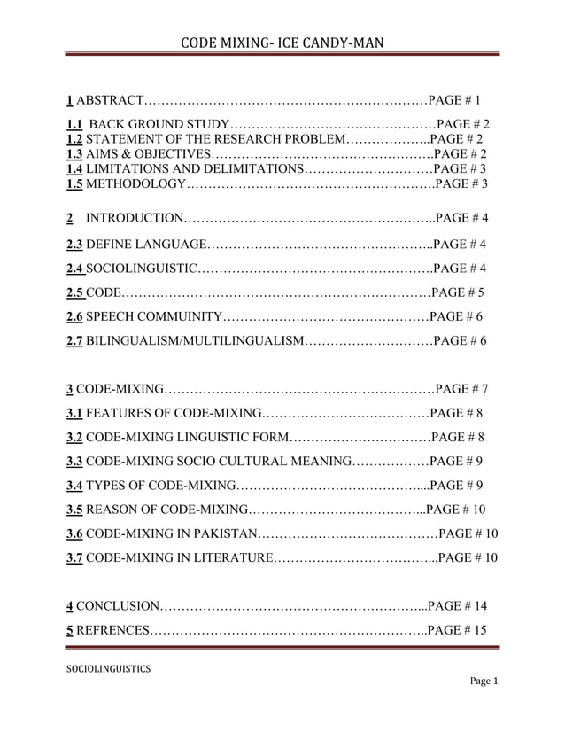 Code Mixing And Code Switching Pdf