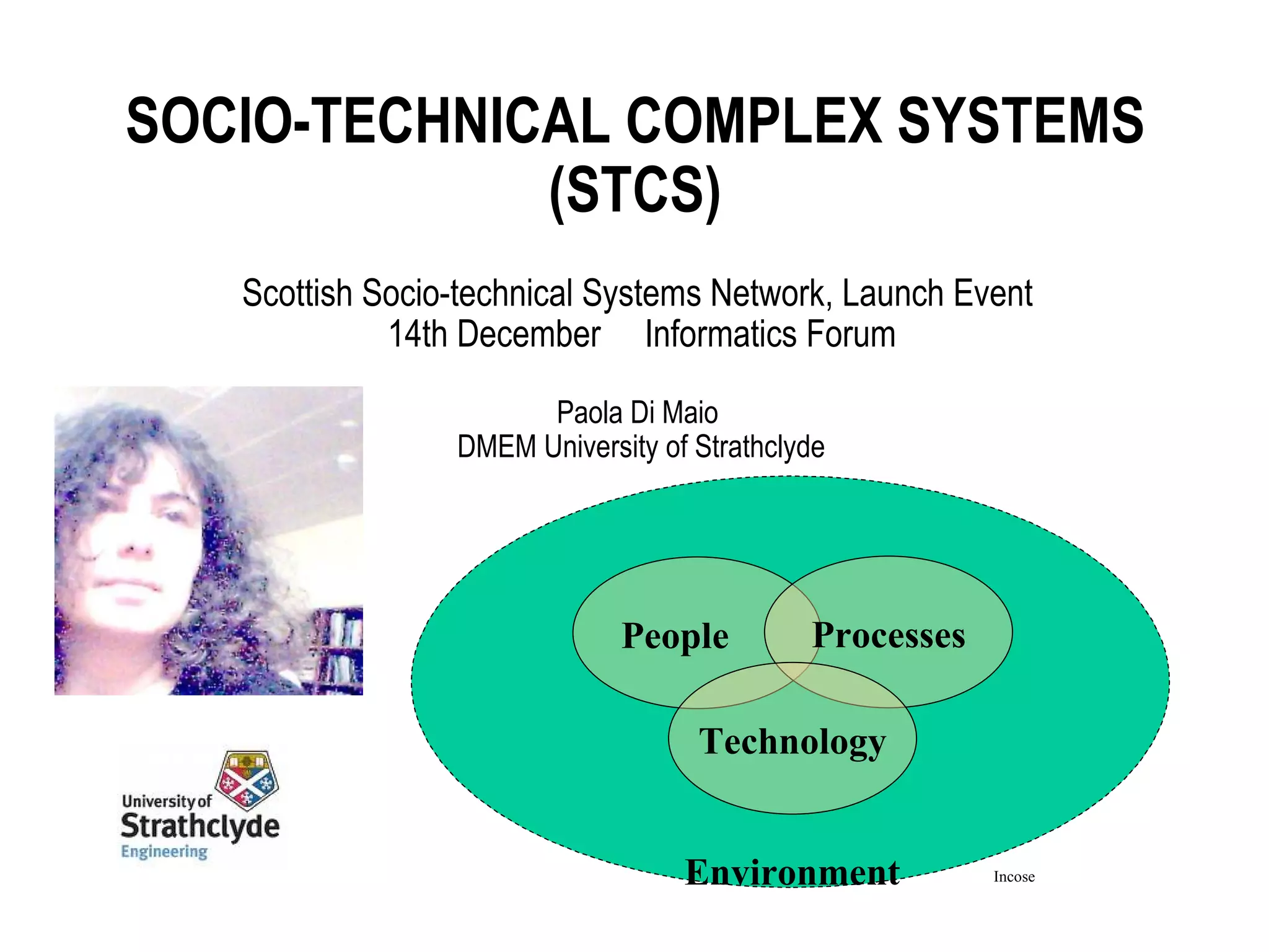 Socio Technical Complex Systemsstcs | PPT
