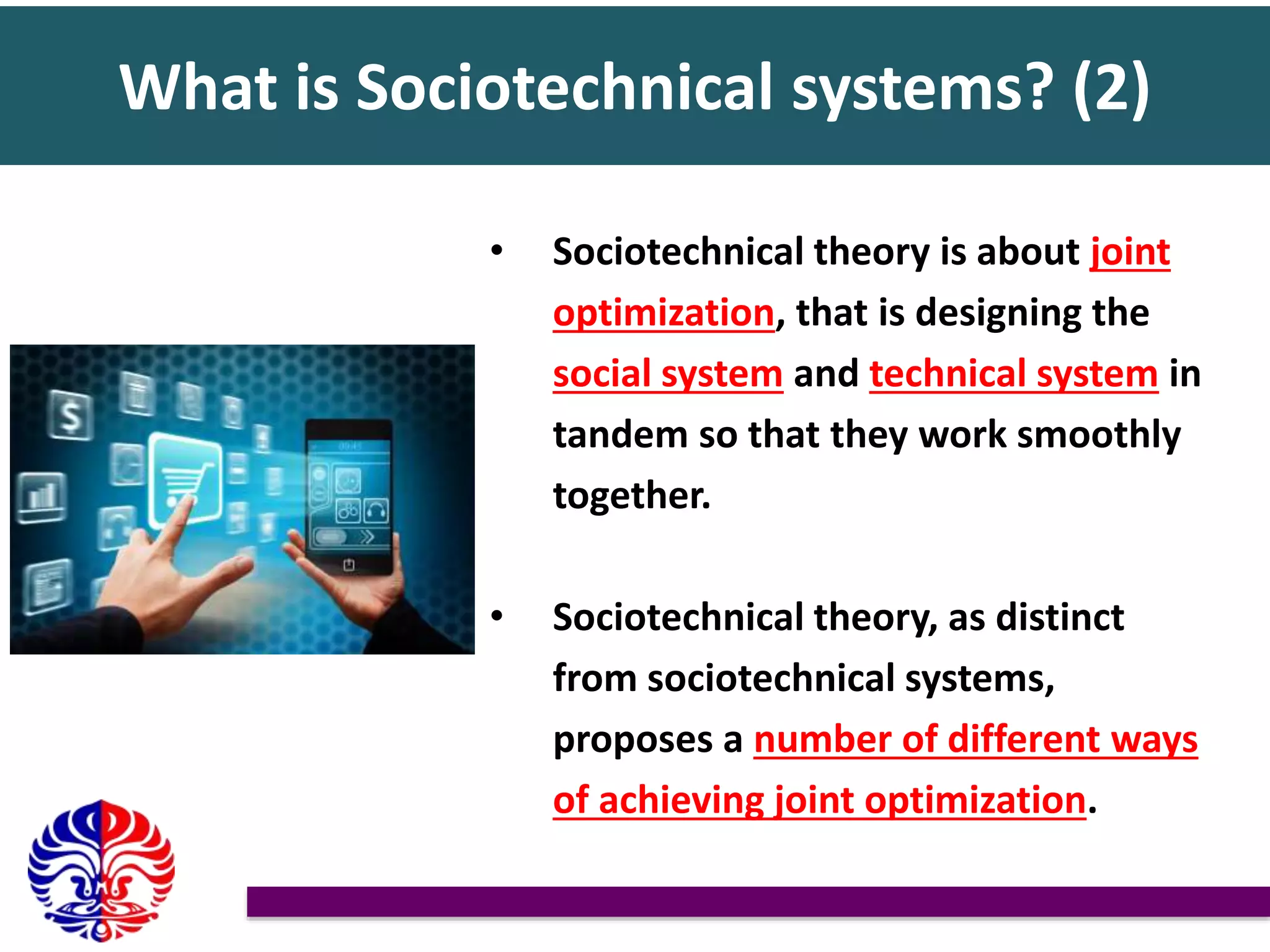 SOCIOTECHNICAL SYSTEMS IN INFORMATION TECHNOLOGY | PPT
