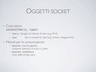 socket e SocketServer: il framework per i server Internet in Python | PPT