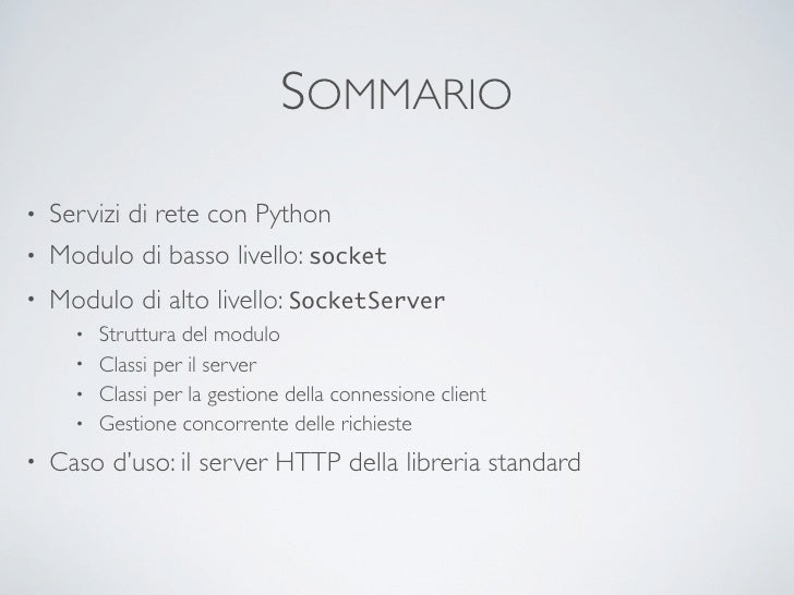 Socket E Socketserver Il Framework Per I Server Internet In Python