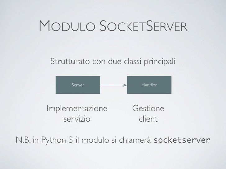 Socket E Socketserver Il Framework Per I Server Internet In Python