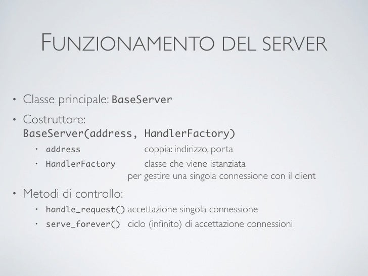 socket e SocketServer: il framework per i server Internet in Python