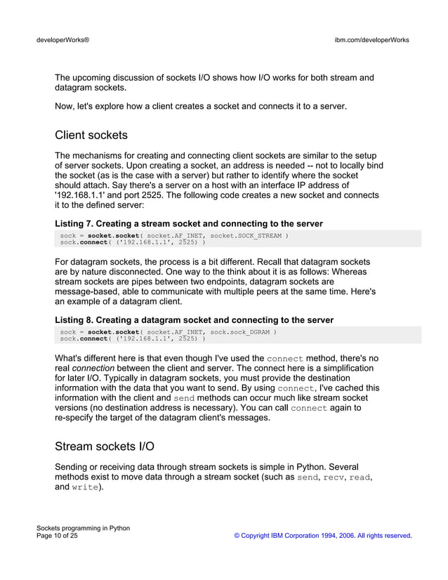 Socket Programming In Python | PDF | Programming Languages | Computing