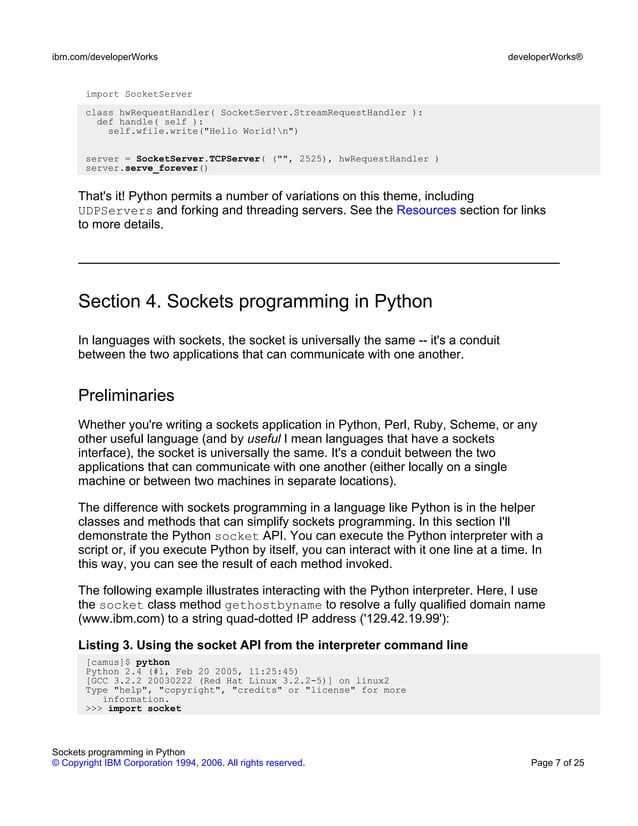 Socket Programming In Python | PDF | Programming Languages | Computing