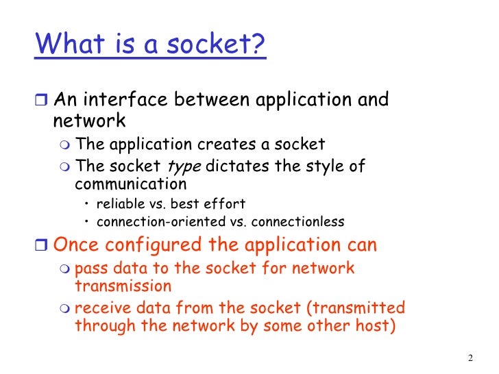 Socket Programming Socket Programming