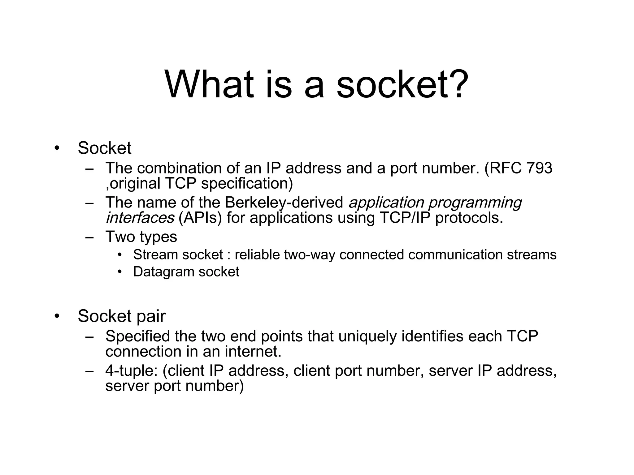 Socket programming | PPT | Computer Networking | Computing