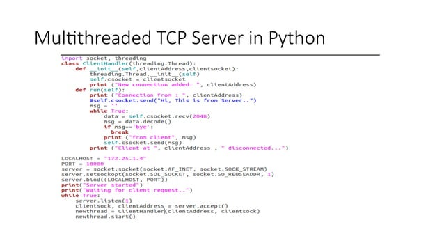 Basics of Socket Programming using python | PPTX | Computer Networking ... Basics of Socket Programming using python | PPTX | Computer Networking ...