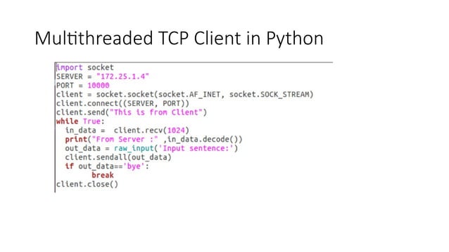 Basics of Socket Programming using python | PPT Basics of Socket Programming using python | PPT