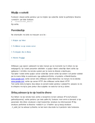 Programimi i Soketave Ne gjuhen C Shqip(Florian) | PDF