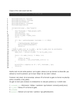 Programimi i Soketave Ne gjuhen C Shqip(Florian) | PDF