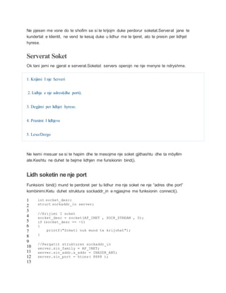 Programimi i Soketave Ne gjuhen C Shqip(Florian) | PDF