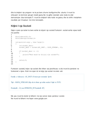 Programimi i Soketave Ne gjuhen C Shqip(Florian) | PDF