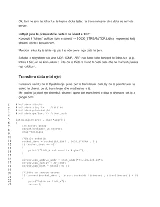 Programimi i Soketave Ne gjuhen C Shqip(Florian) | PDF