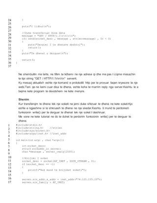 Programimi i Soketave Ne gjuhen C Shqip(Florian) | PDF