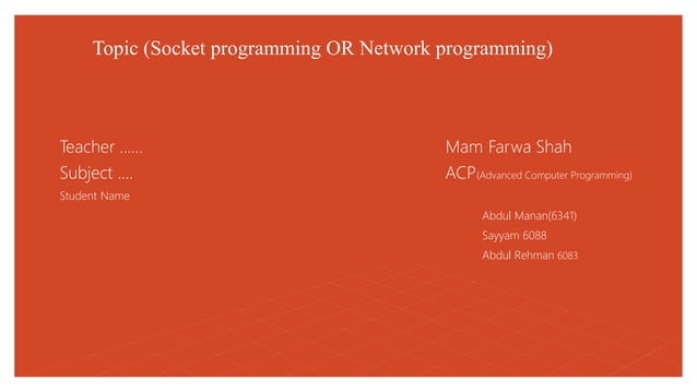 Socket programming or network programming | PPT