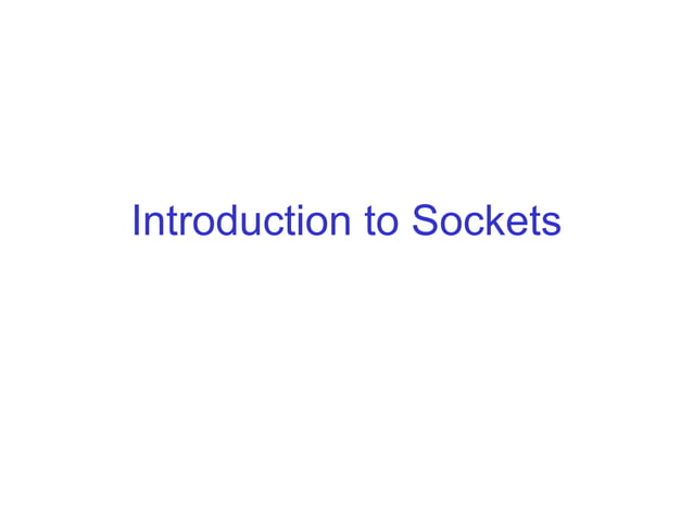 INTRODUCTION TO SOCKETS IN COMPUTER NETWORKS DEPT OF CSE.ppt