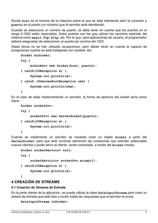 Sockets java | PDF