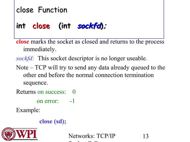 Socket System Calls