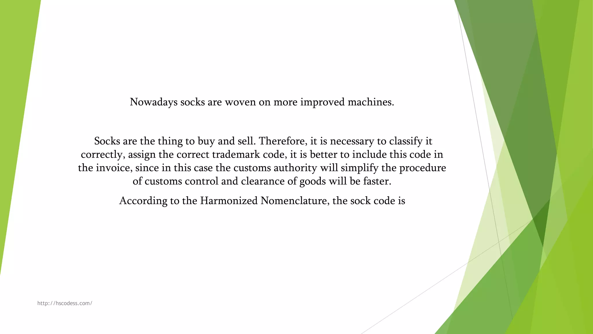 Socks hs code | 2020 | PPTX