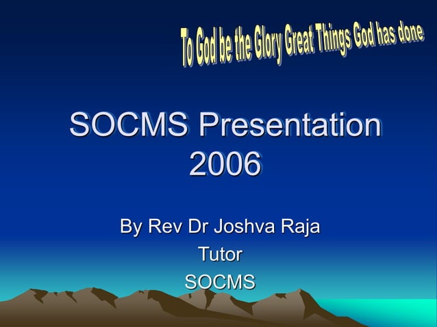 SOCMS earlier version.ppt