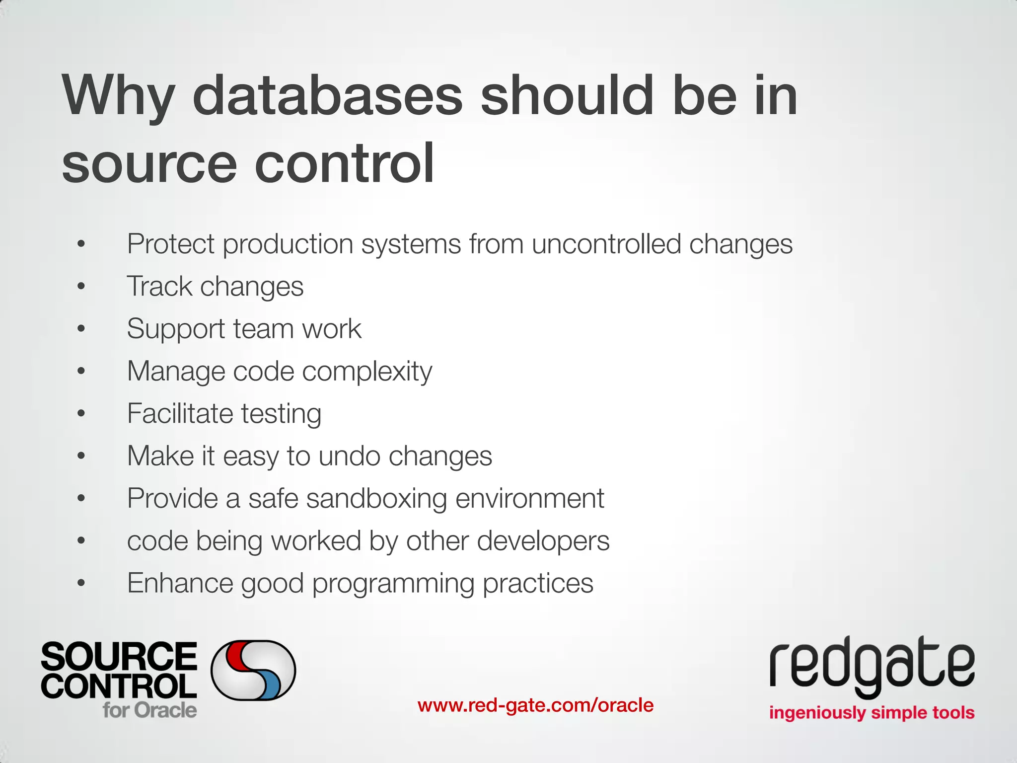 Why source control your Oracle Database? | PPT