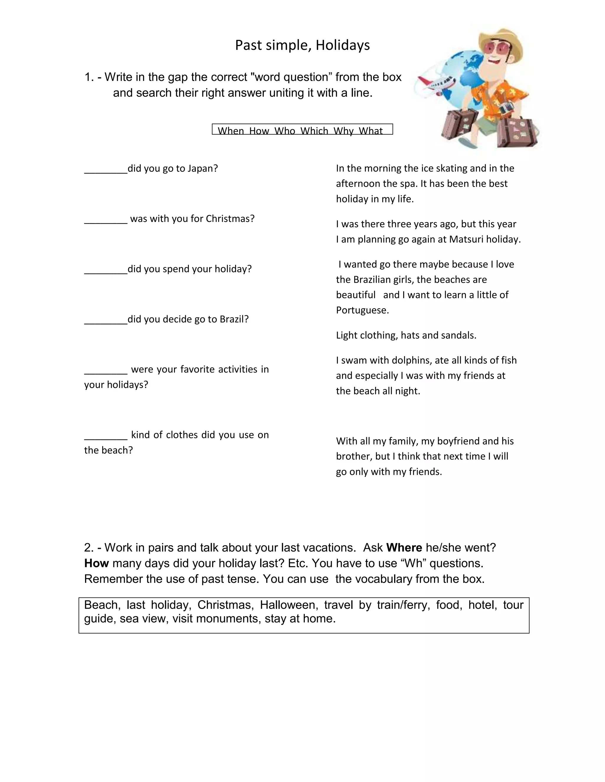 Socorro past simple holidays | DOCX