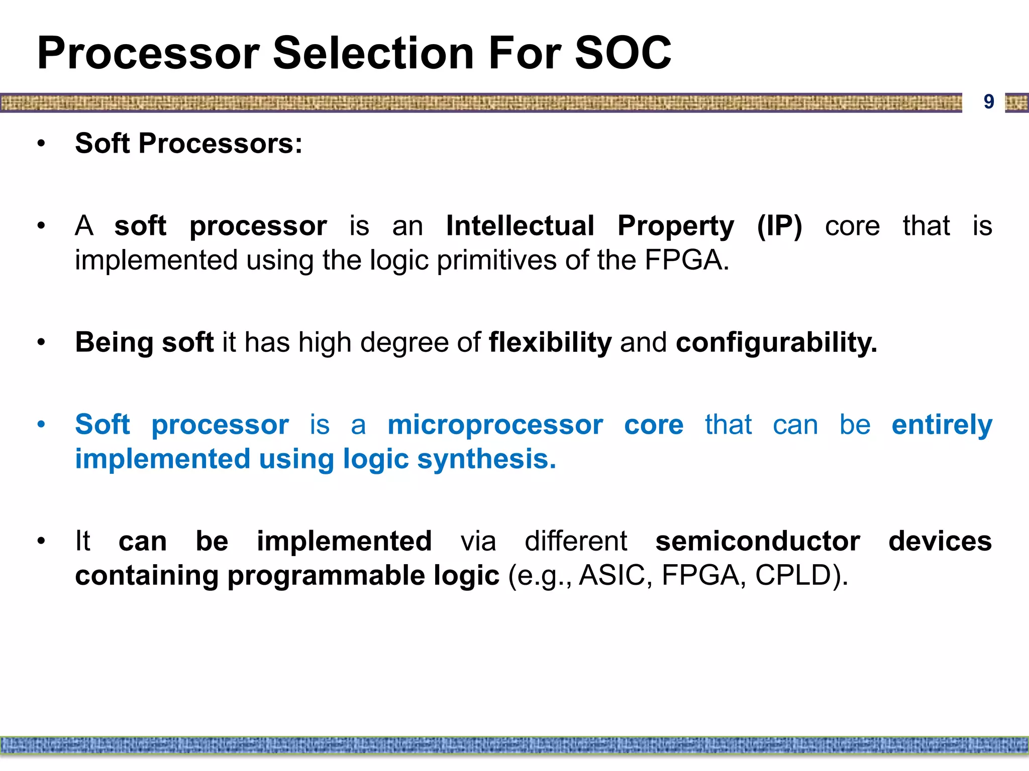 SOC Processors Used in SOC | PDF
