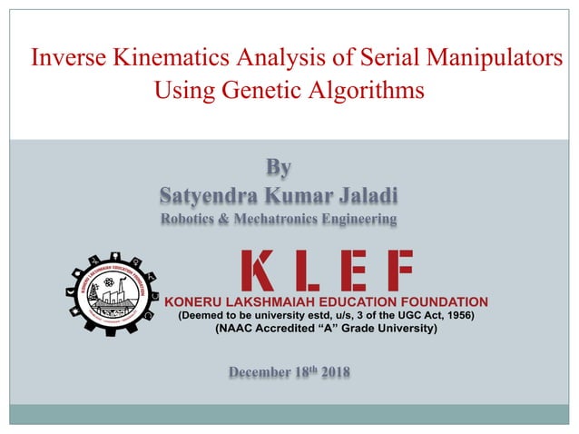 Inverse Kinematics Using Genetic Algorithms | PPT