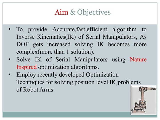 Inverse Kinematics Using Genetic Algorithms | PPT