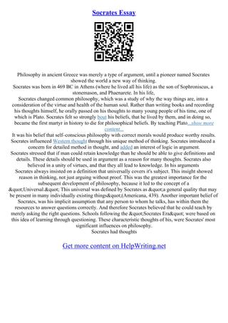 Socrates Essay | PDF