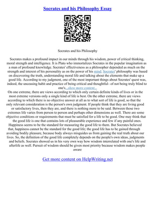 Socrates Essay | PDF