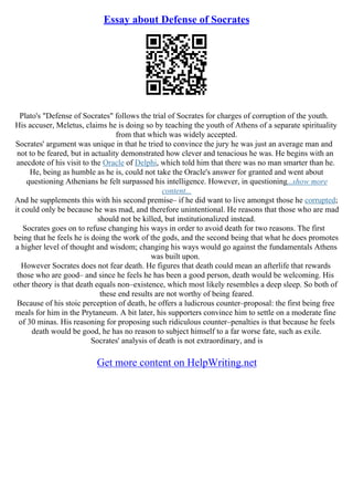 Socrates Essay | PDF