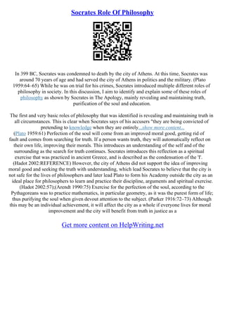 Socrates Essay | PDF