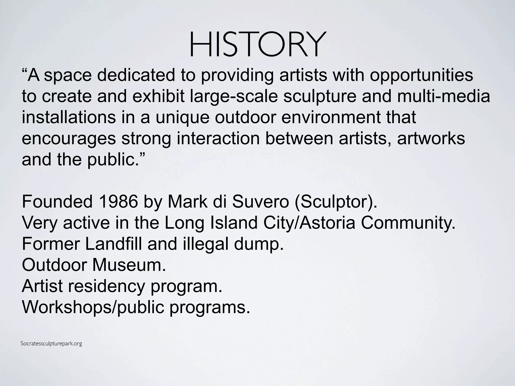 LIS 697-09 Socrates sculpture park | KEY | Museums & Galleries ...