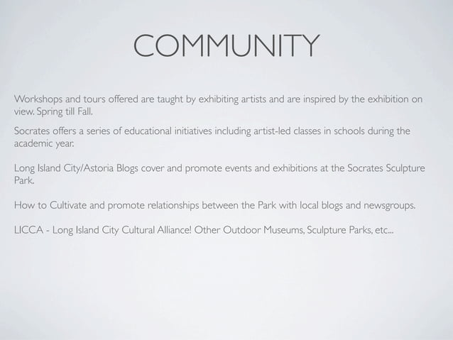 LIS 697-09 Socrates sculpture park | KEY | Museums & Galleries ...