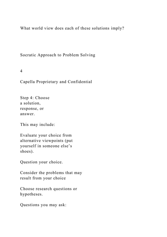 Socratic Approach to Problem Solving1 Capella Pro.docx | Educational ...