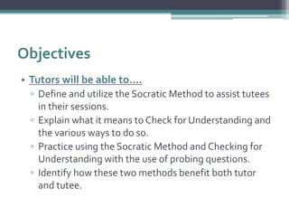 Checking for Understanding Using the Socratic Method | PPT